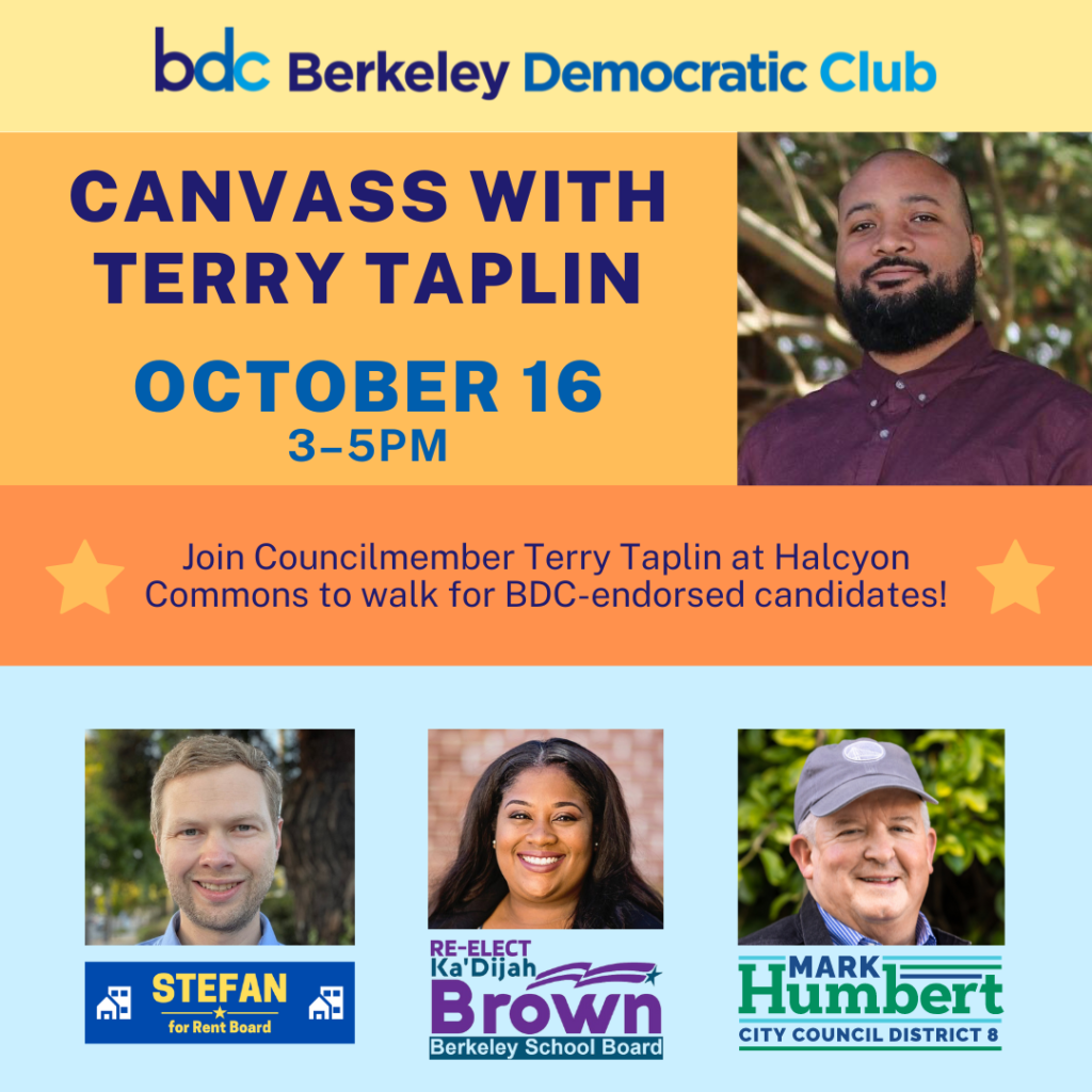 Canvass for the BDC Endorsed Candidates | Join Council member Terry ...